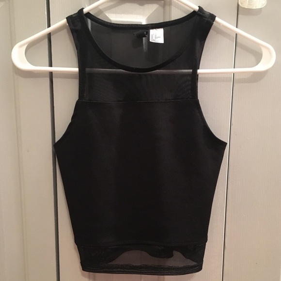 H&M | Tops | Part Mesh Cropped Tank | Poshmark